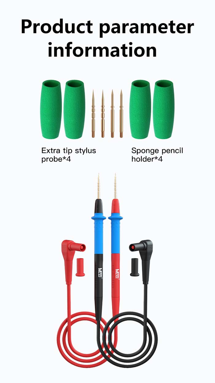 MaAnt 1000V 20A Universal Multimeter Test Leads Soft silicone Cable ...