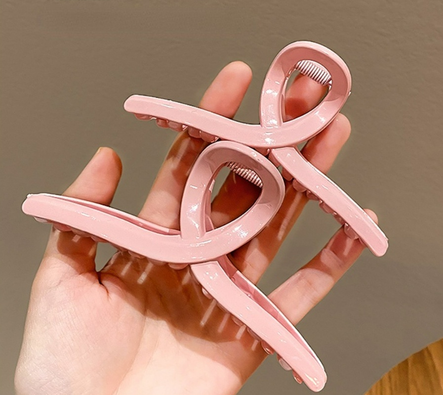 Pink Acrylic Sweet Girls Clips Hair Clip Back Head Hairpin Grips Hair ...