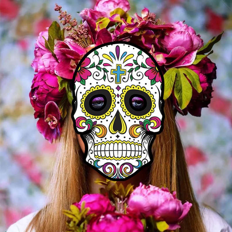 6Pcs/set Day of the Dead Halloween Party Skull Mask / Masquerade party ...