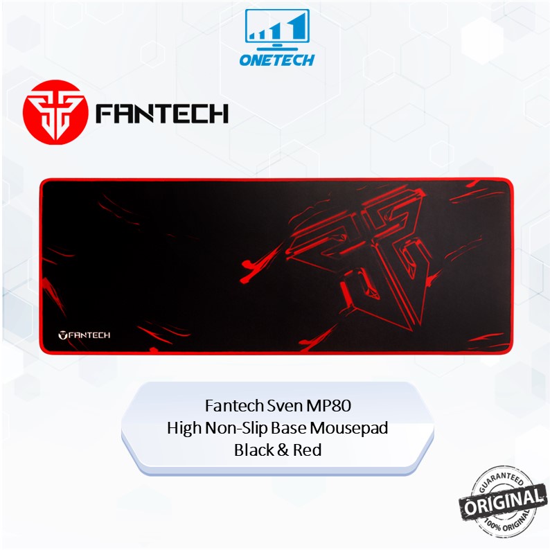 Fantech Sven MP80 High Non-Slip Base Gaming Mouse Pad - Black & Red ...