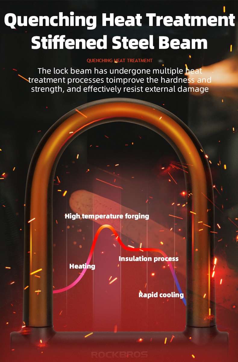 【PH Delivery】ROCKBROS Bike Lock Heavy Anti-shear Alloy Bicycle Electric ...