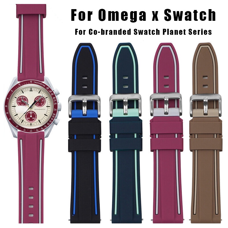20mm Double Color Silicone Watch Band for Omega X Swatch Joint ...