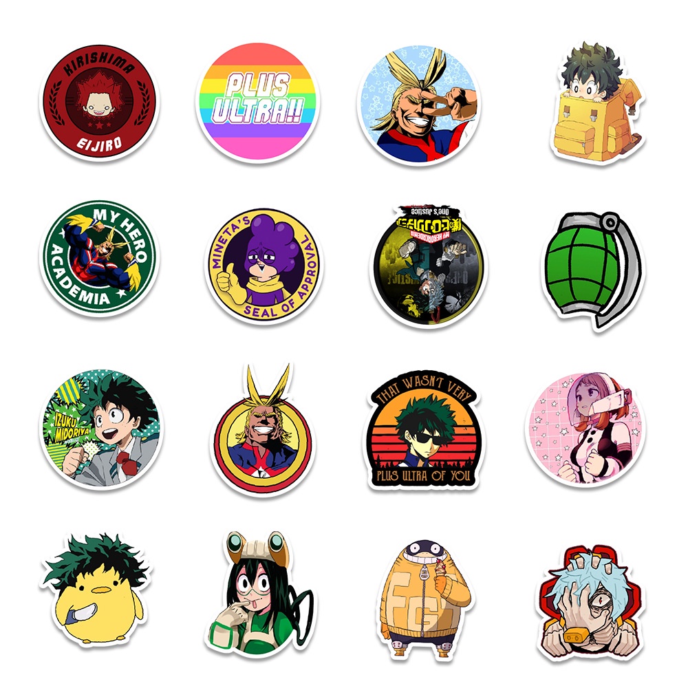 MUYA 100pcs My Hero Academia Anime Stickers for Kids Waterproof Cartoon ...
