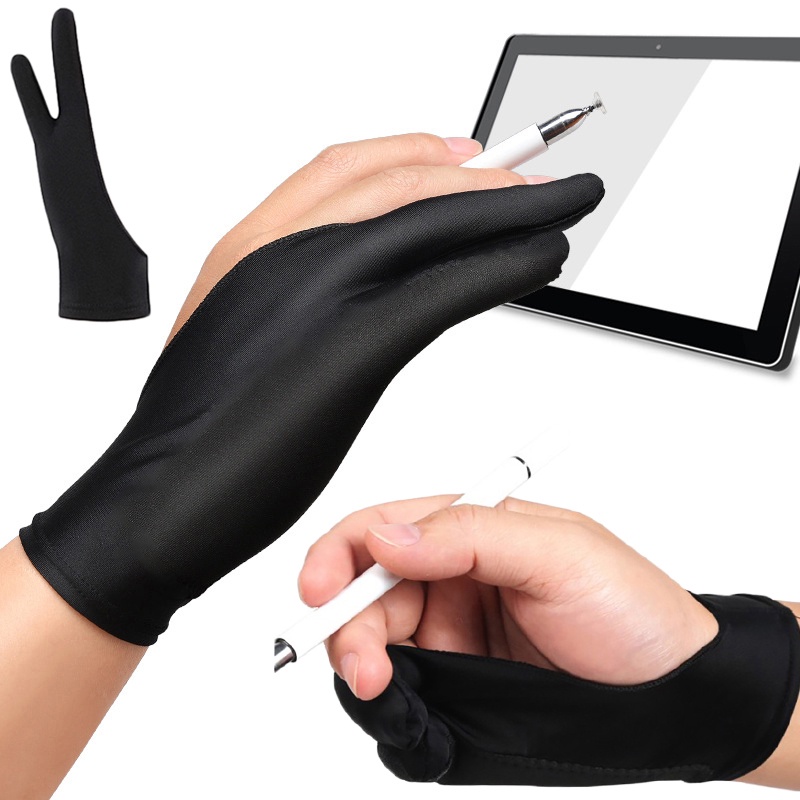 XS/S/M/L Two-finger Painting Gloves / Anti-Touch Resistant Tablet ...