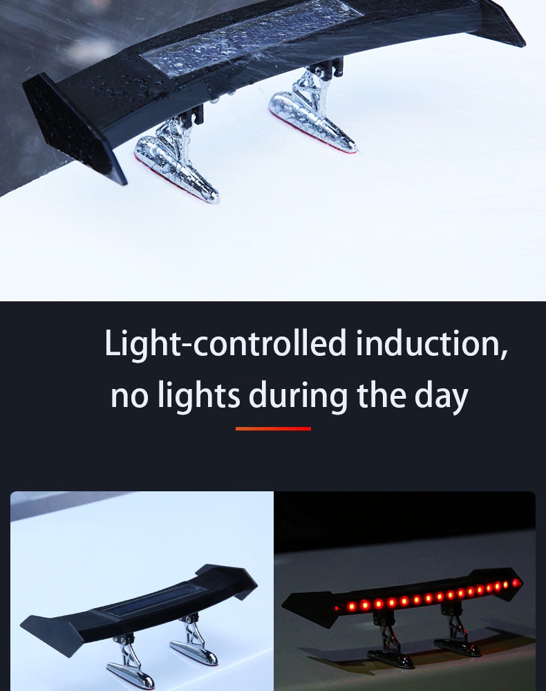 Mini Solar Tail Light Universal LED Car Rear Spoiler Flashing Warning ...