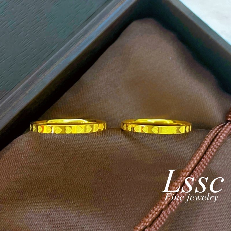 Promise Ring Couple Rings Heart Non Tarnish Stainless Singsing 18k Gold ...