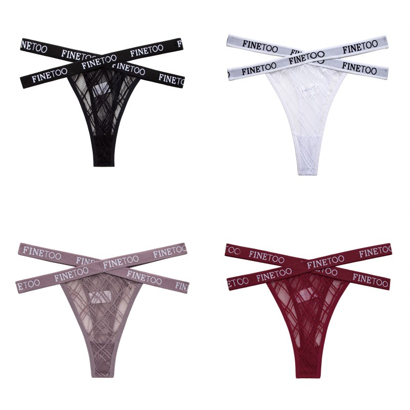 CuteByte Lace Pantiy for Woman Sexy Lace Solft Thongs Mesh G-String Low ...