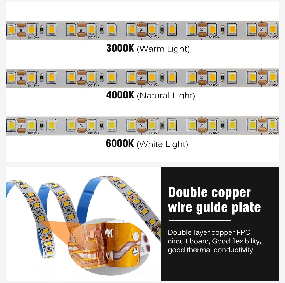 10M 20M LED Strip Light 12V 24V 120LEDs/m LED Strip High Brightness ...