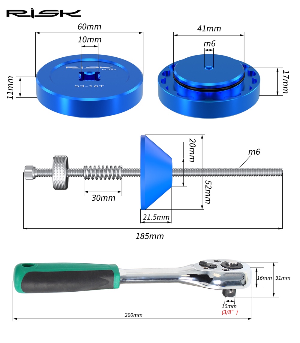 RISK Rompin 1 Set Bicycle Bottom Bracket Removal Tool Colnago Plum T45 ...