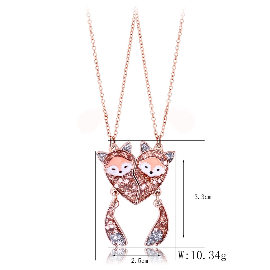 Cute Heart Magnet Necklaces for Women Girls Kawaii Best Friends Neko ...