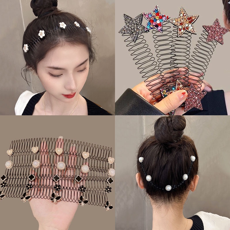 Women Inserted Comb Hair Clip Broken Hair Sorting Tool Pull Comb Women ...