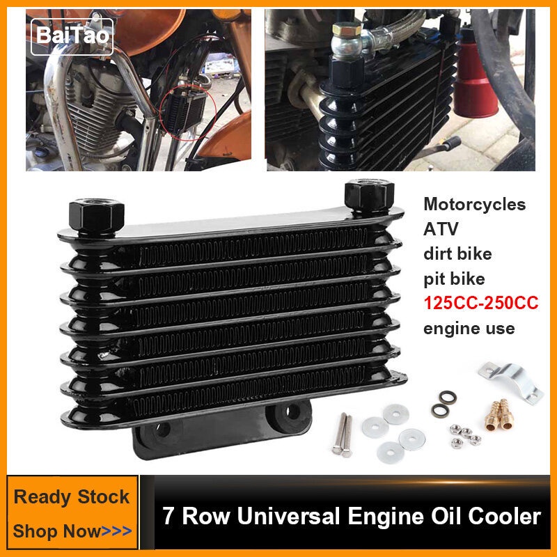 7 Row Universal Engine Oil Cooler Cooling Radiator for 125-250CC ...