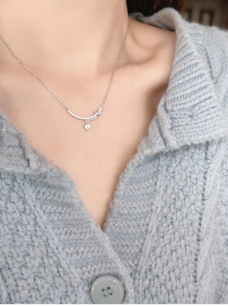Cod Temperament Entry Lux Niche Micro Inlaid Zircon Smiley Clavicle ...