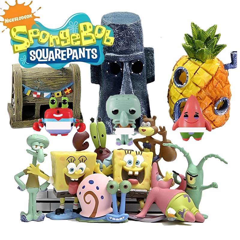 Spongebob Squidward Pineapple House Cartoon Ornament Fish Tank Plankton ...