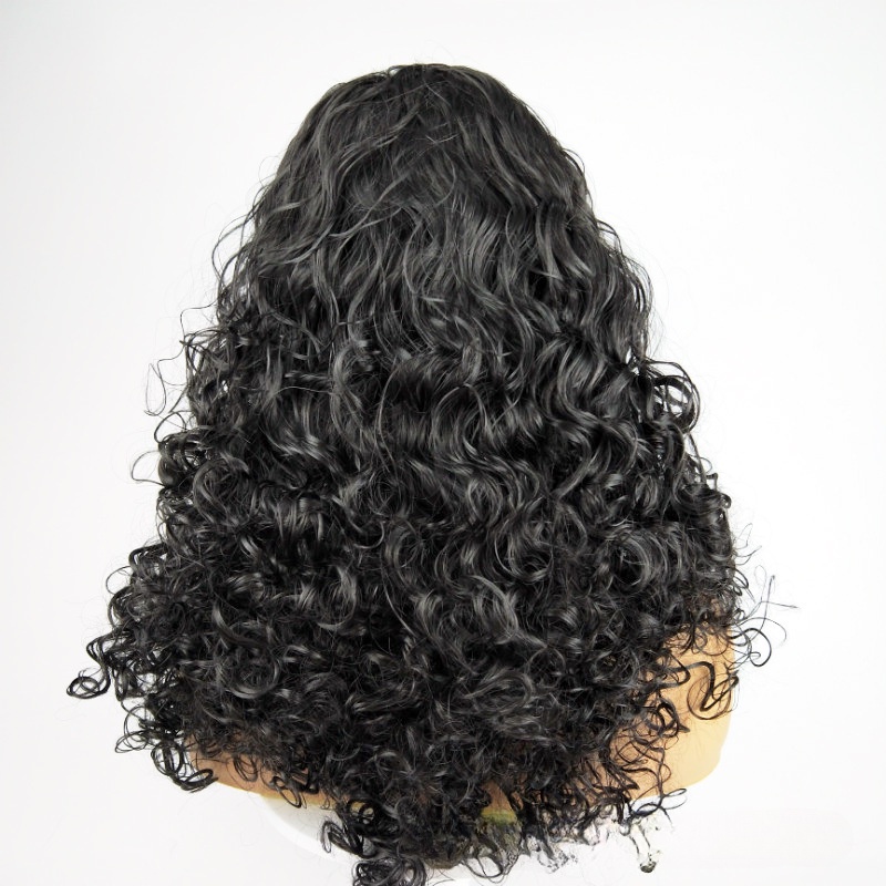 Wig woman European and American fashion long curly hair free split ...