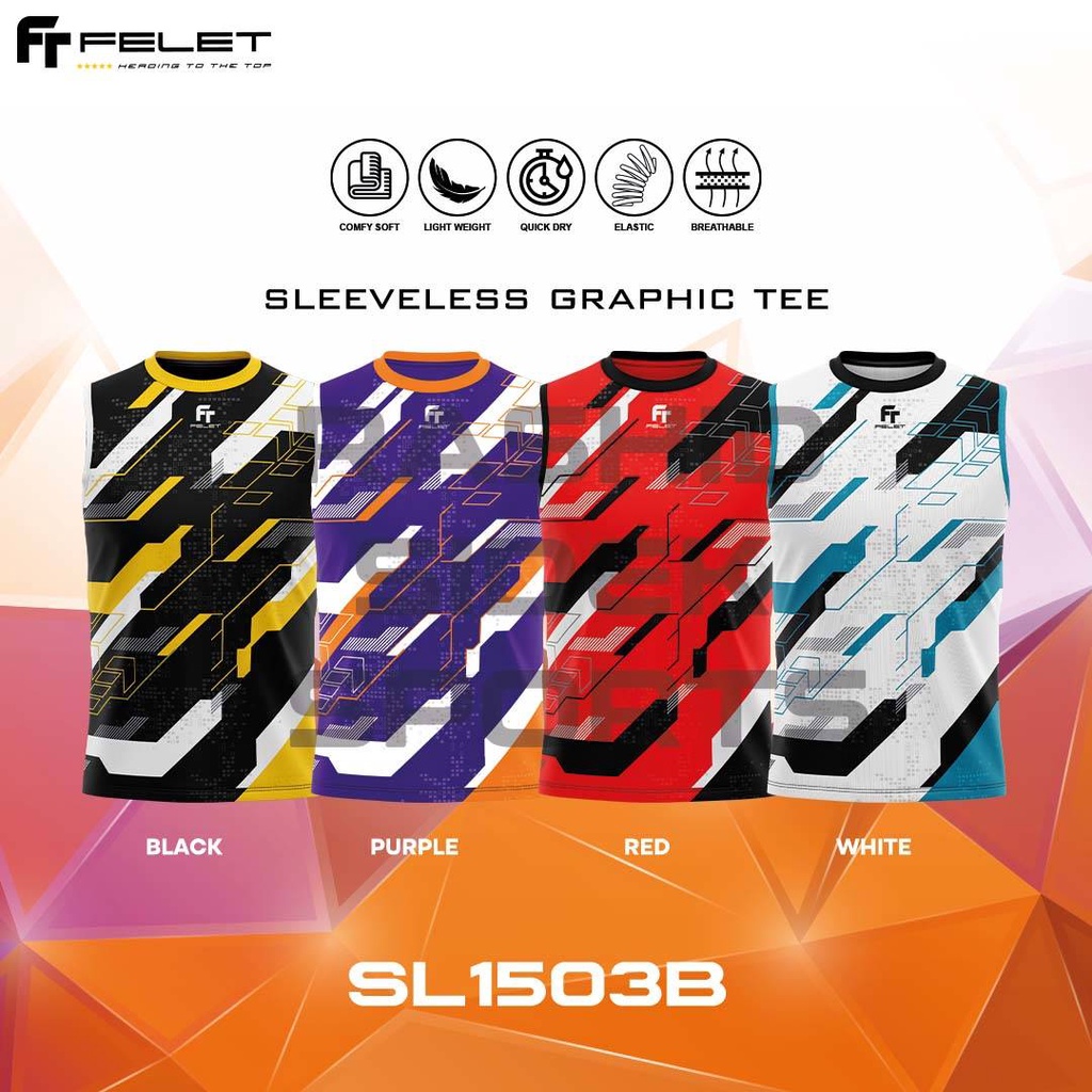 Felet SL1503B Badminton Shirt Jersey Microfiber Baju Badminton T-Shirt ...