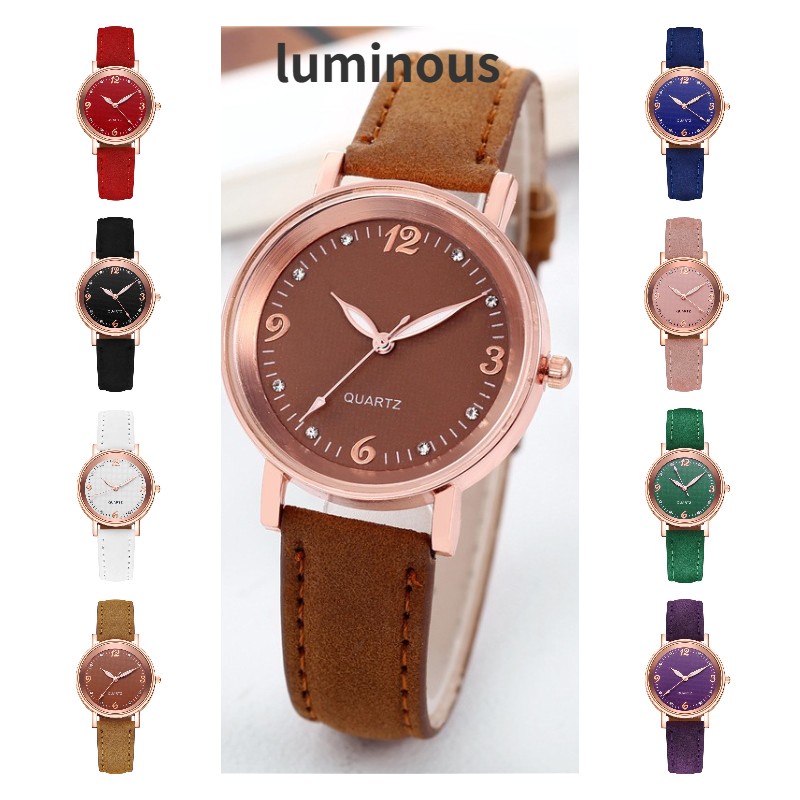 Women's Casual Quartz Watch With Night Light And Stylish Leather Band ...