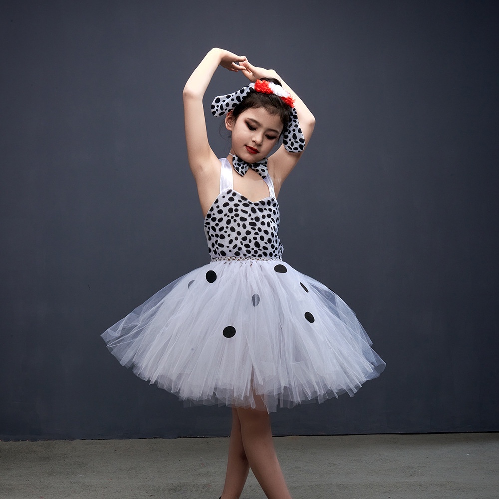 Dalmatian Dog Costume for Girls Halloween Tutu Dress Outfit for Kids ...