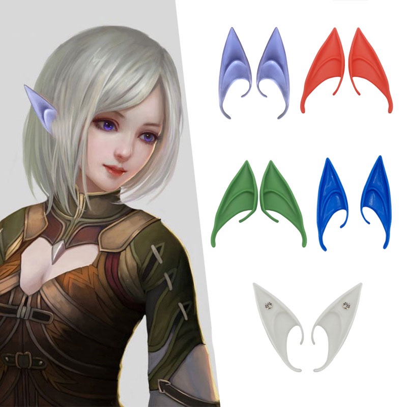 Unisex Latex Elf Ears Halloween Party Cosplay Props Masquerade Role ...