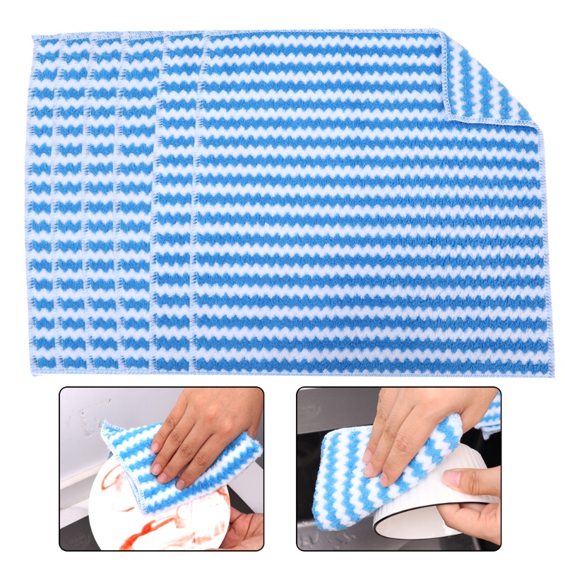 Coral Fleece Anti-grease Wiping Rags / Household Kitchen Wet and Dry ...