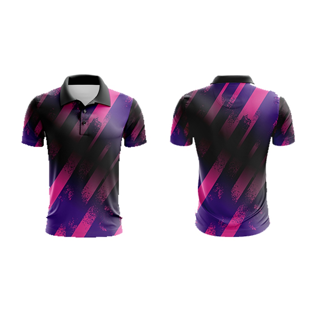 READY STOCK Purple Stripe Tee Tshirt Jersey full Sublimation polo t ...