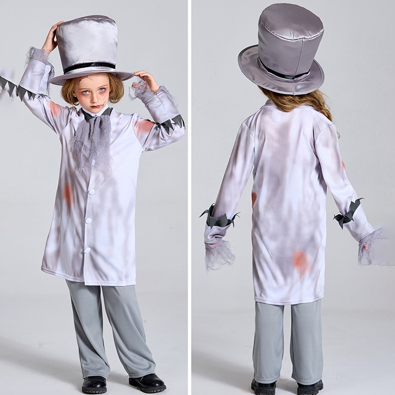 Horror Ghost Bride Costume Cosplay White Dress For Kids Girl Adult ...