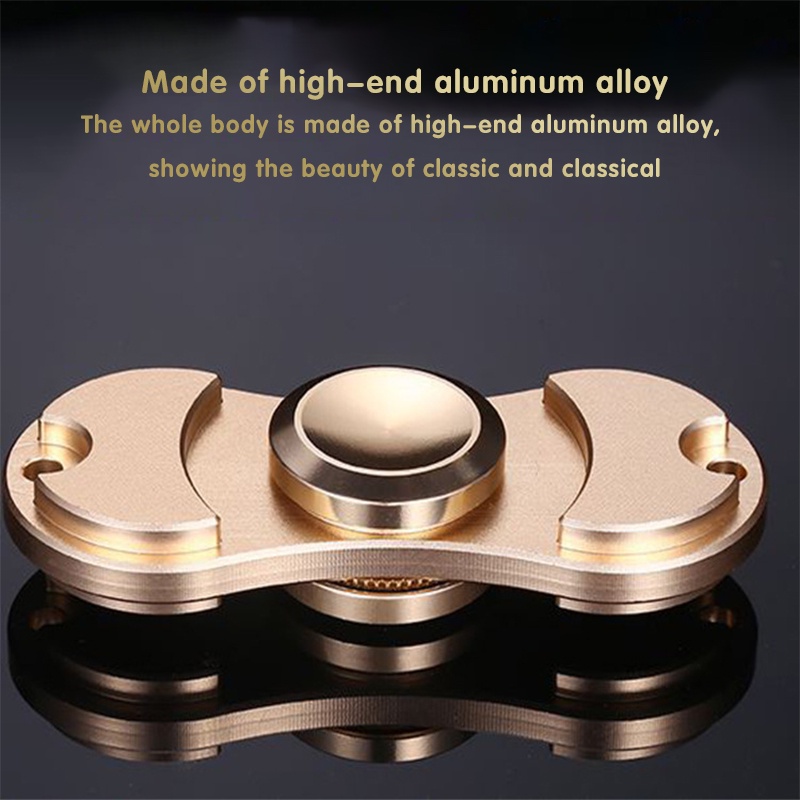 Aluminum Alloy Fidget Spinner Two-Spinner Fidget Colorful Toy Autism ...