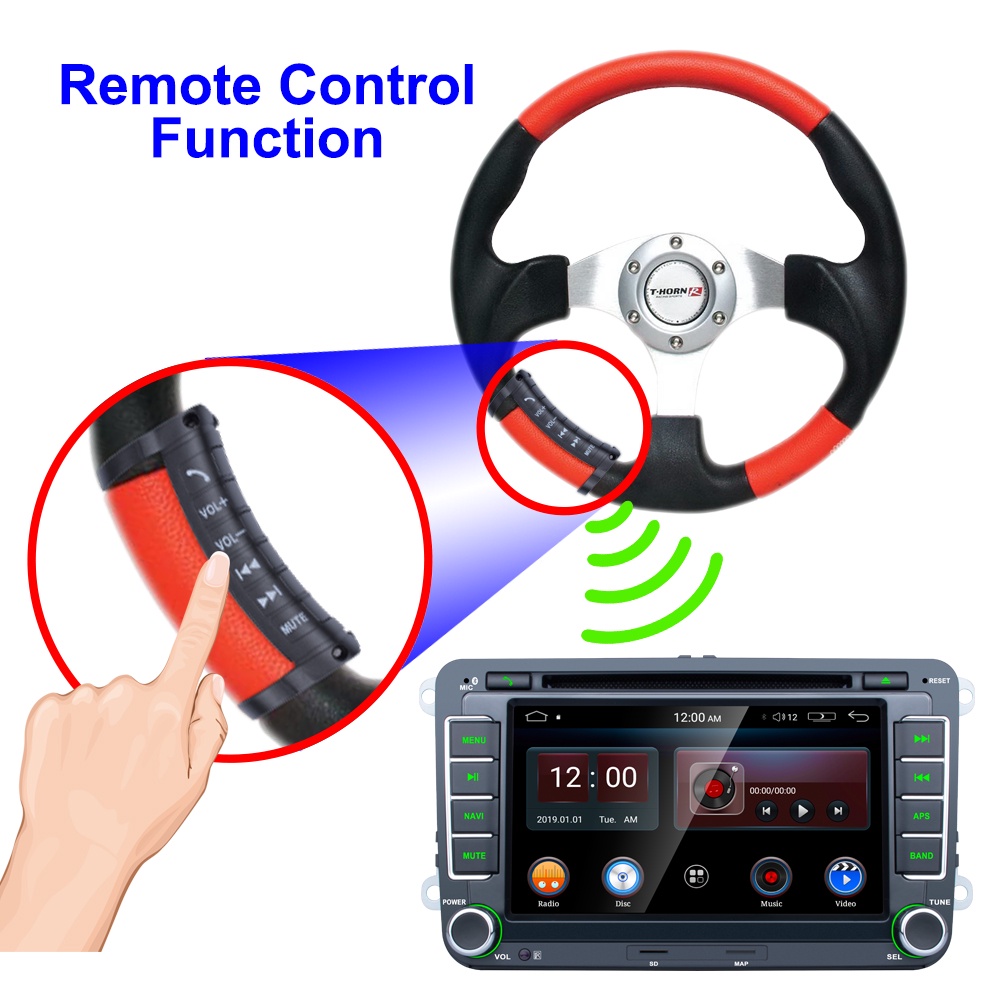 Universal SWC Wireless Car Steering Wheel Control Button Remote ...