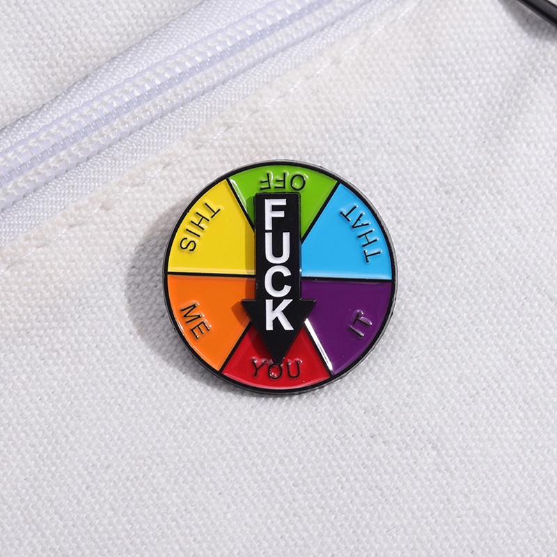Colorful Compass Enamel Pins Rotating Arrow Brooch Funny Make A Choice ...