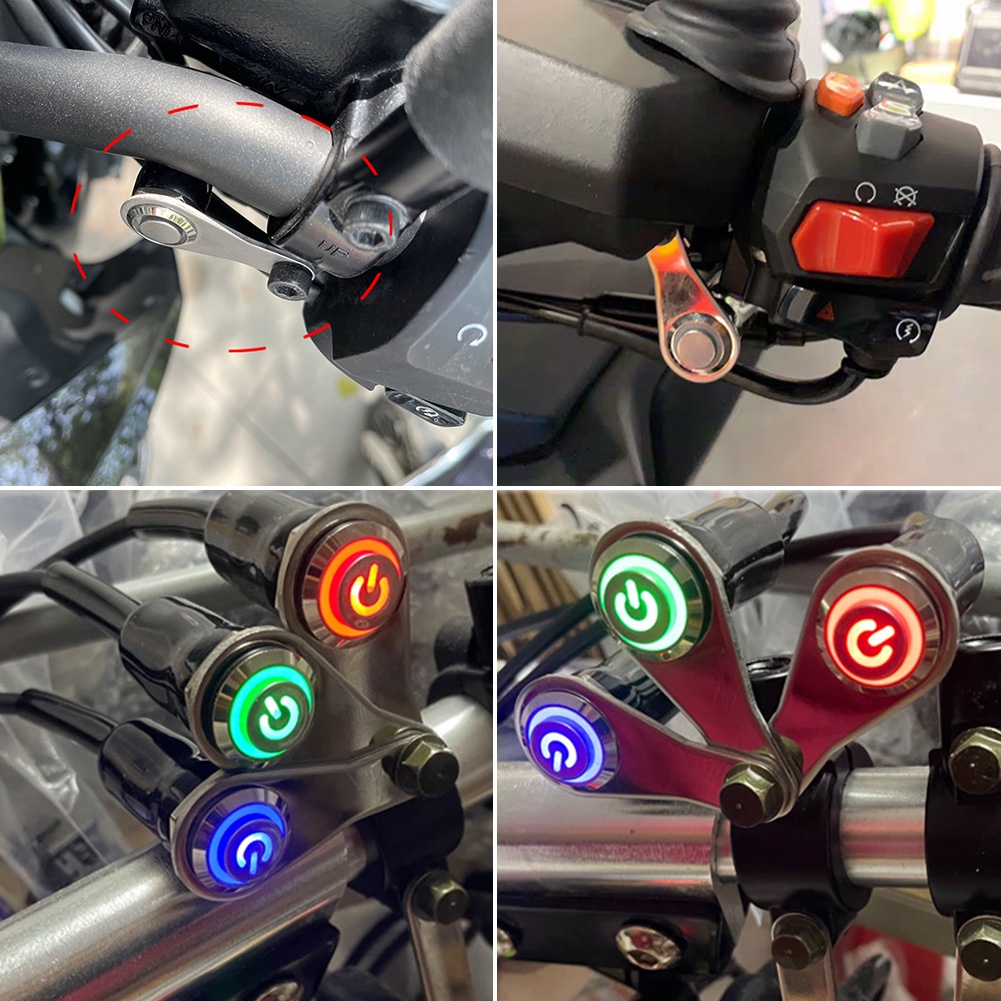 LED Motorcycle Switch ON+OFF Handlebar Mount Aluminum Alloy Waterproof ...