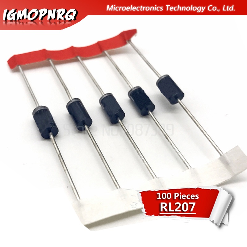 100pcs Rectifier Diode 2A 1000V DO-15 RL207 new original | Shopee ...