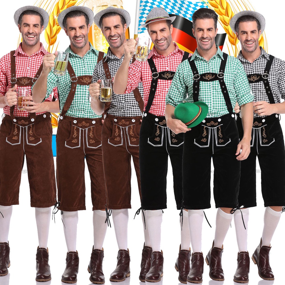 German Oktoberfest Costumes Men Traditional Bavarian Beer Male Shirt ...