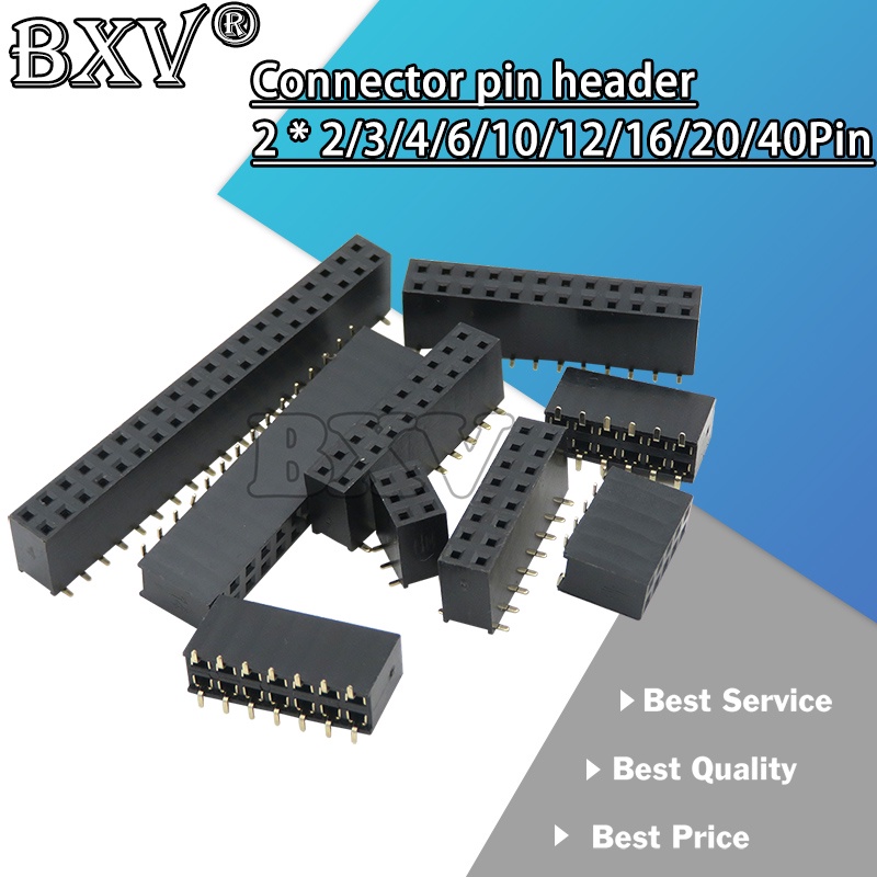 SMT 2.54mm Double Row Female Breakaway PCB Board Pin Header Socket ...