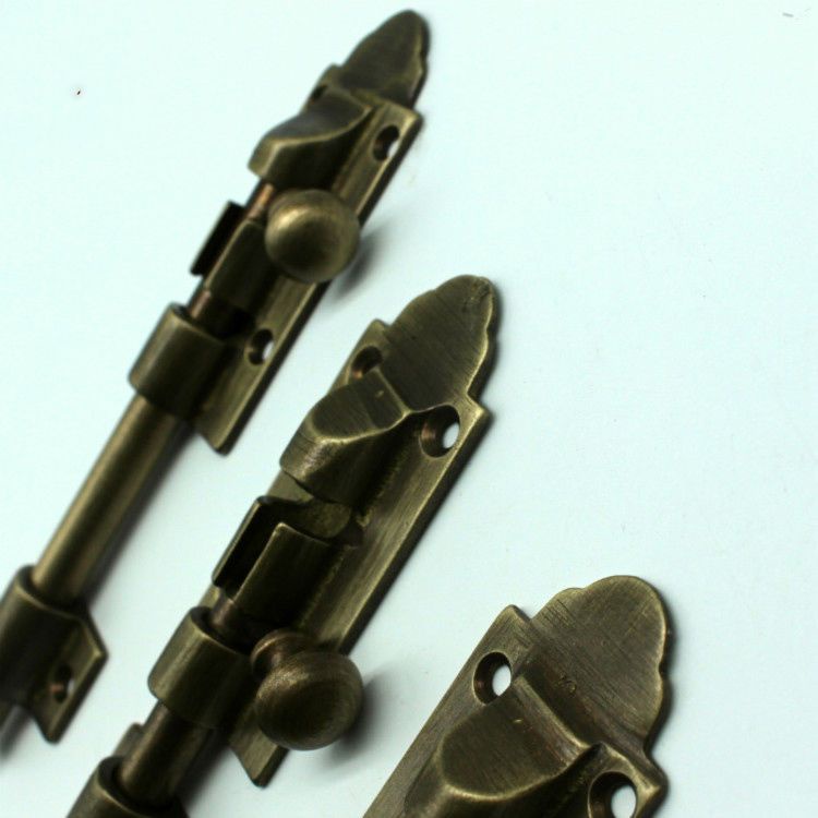 Thickened Surface Mounted Chinese Latch Antique Pure Brass Latch Wooden ...
