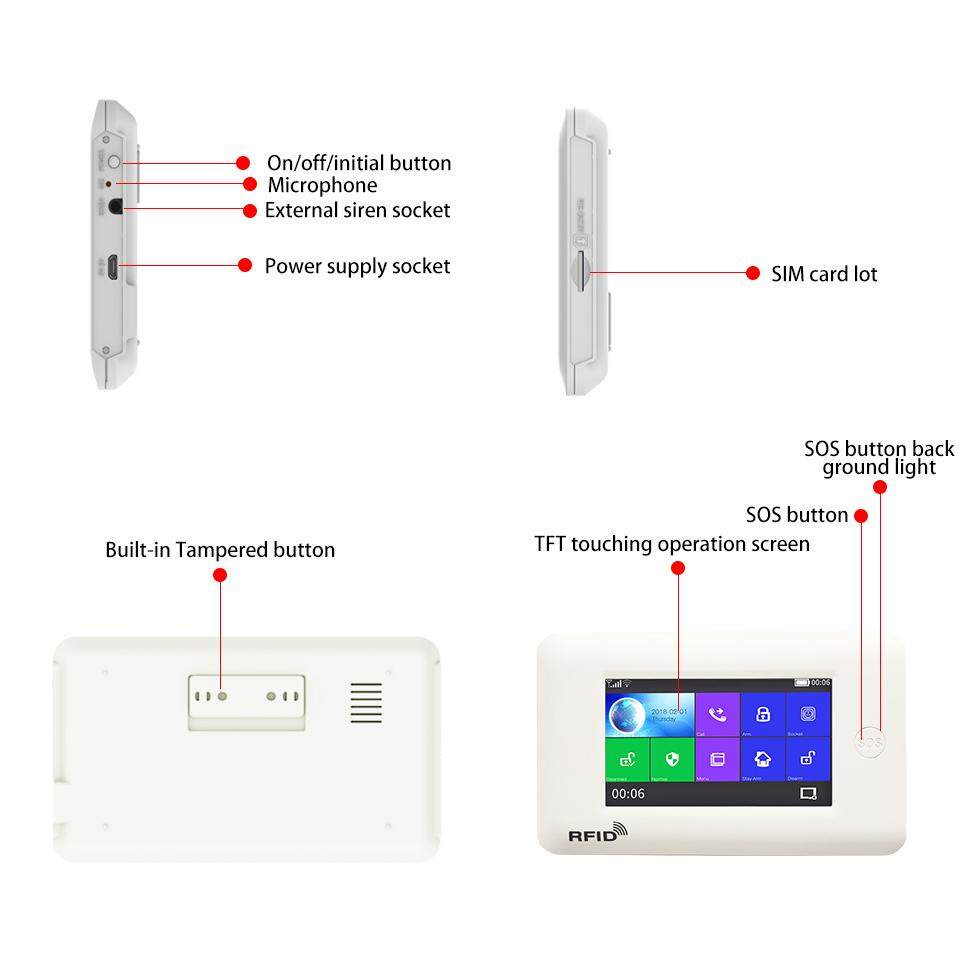 DAYTECH 4G Tuya Wireless Home WIFI GSM Home Security With Motion Detector Sensor Burglar Alarm ...