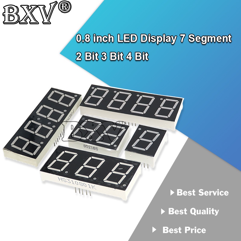 0.8inch LED Display 7 Segment 2 Bit 3 Bit 4 Bit GOHJMY Digit Tube Red ...