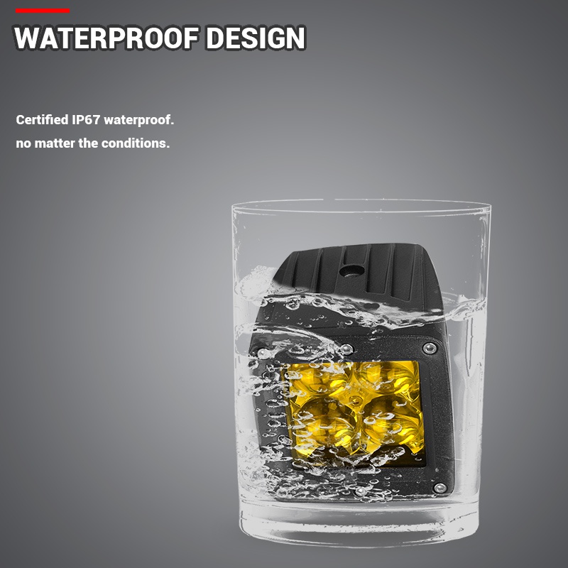 5D 3inch led work light 12W 3000K amber driving light Flood Spot Beam ...