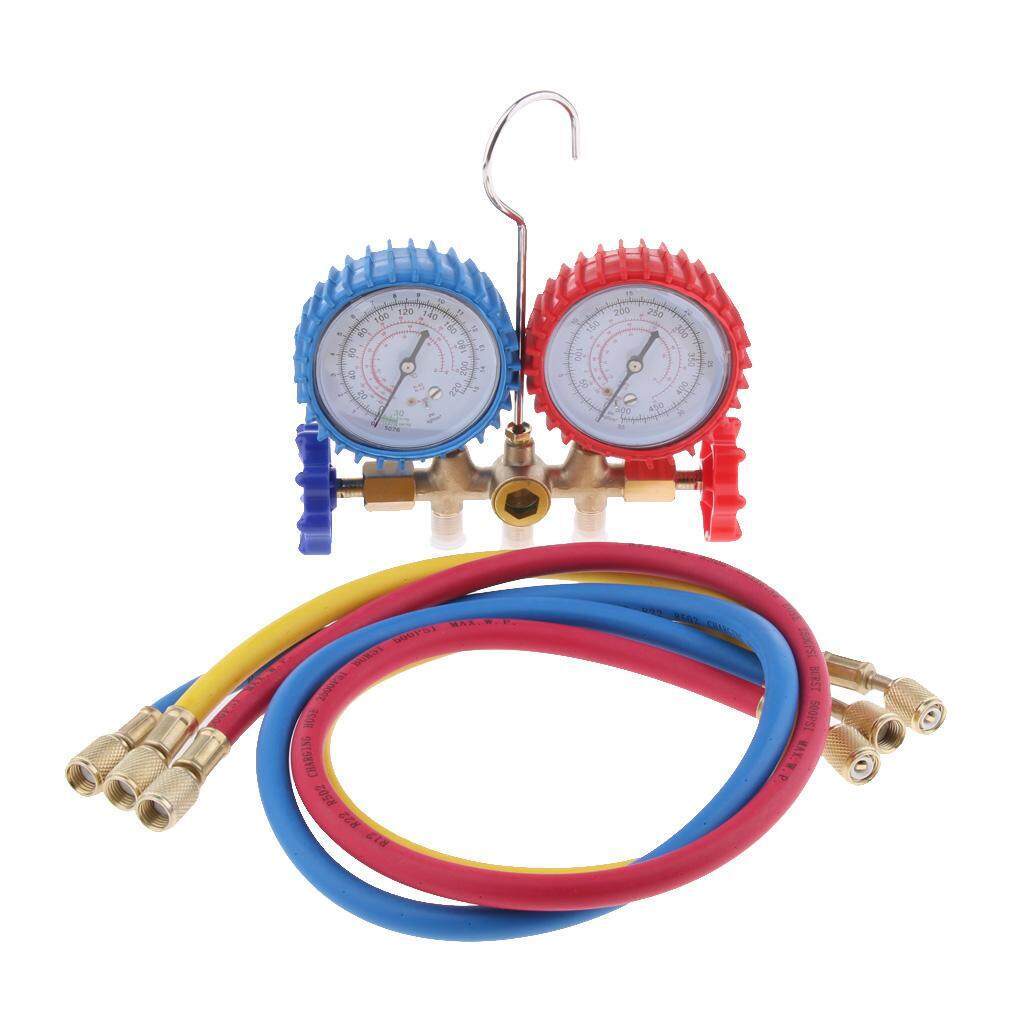 R12 R22 R134A R502 HVAC A/C Refrigerant Test Charging Manifold Gauge ...