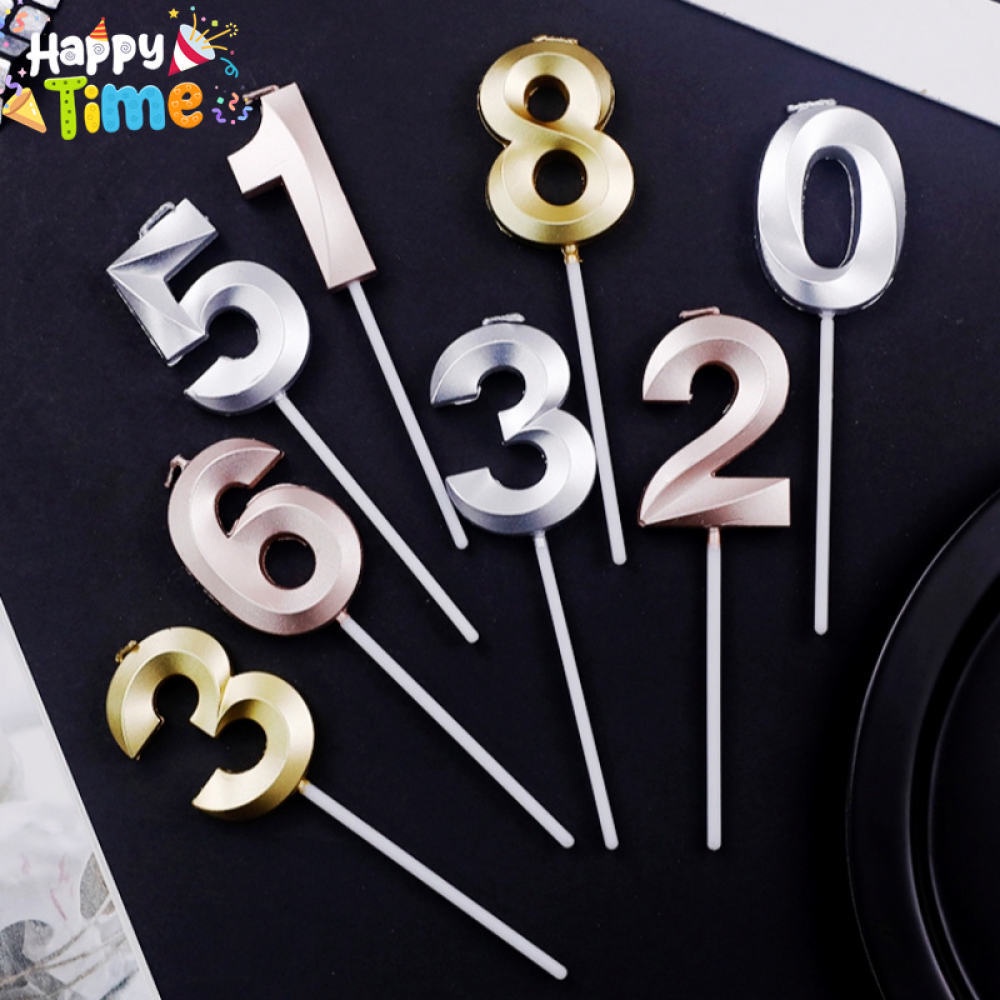 Candles Cake Topper Birthday Decoration Pink/Blue/Gold/Silver Number ...