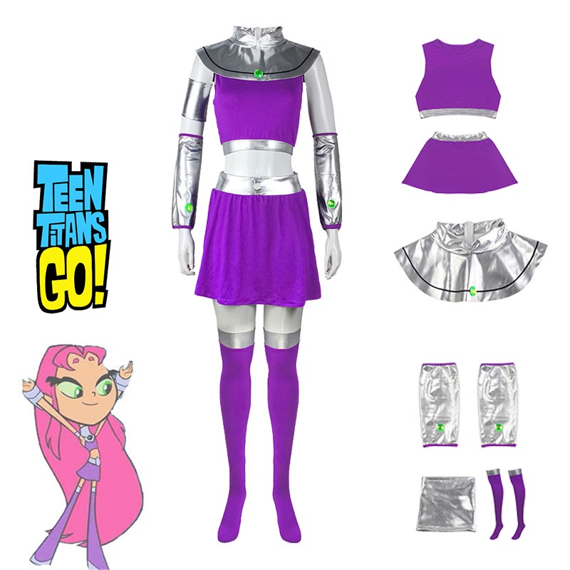 Set Crow Full Boy Teen Titans Starfire Cosplay Accessories With Costume ...