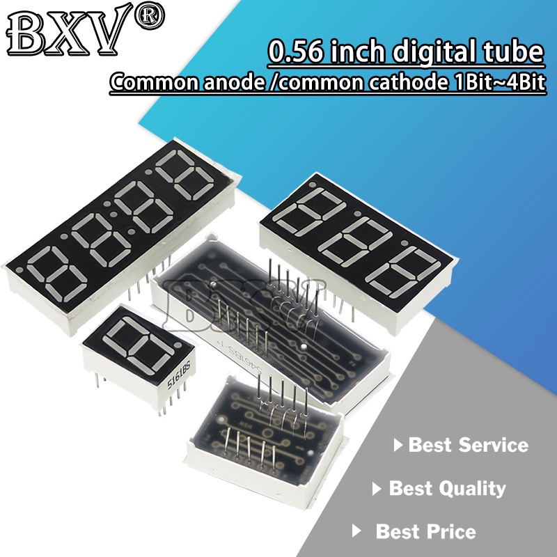 5PCS 0.56 Inch Digital Tube Segment Common Anode Common Cathode AS Red ...