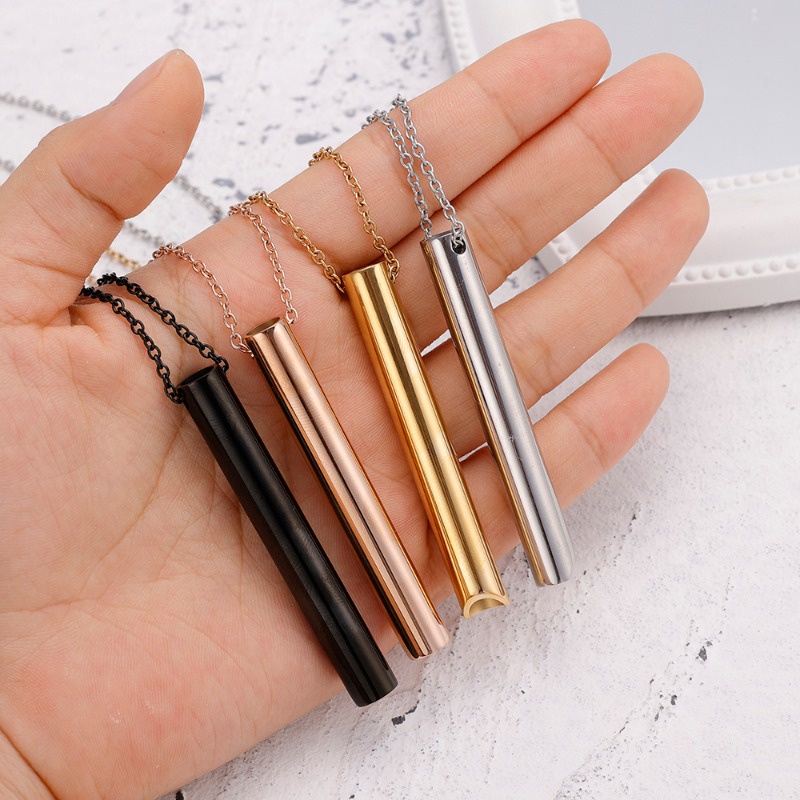 Mindfulness Deep Breathing Pendant Necklace Stainless Steel Fashion ...