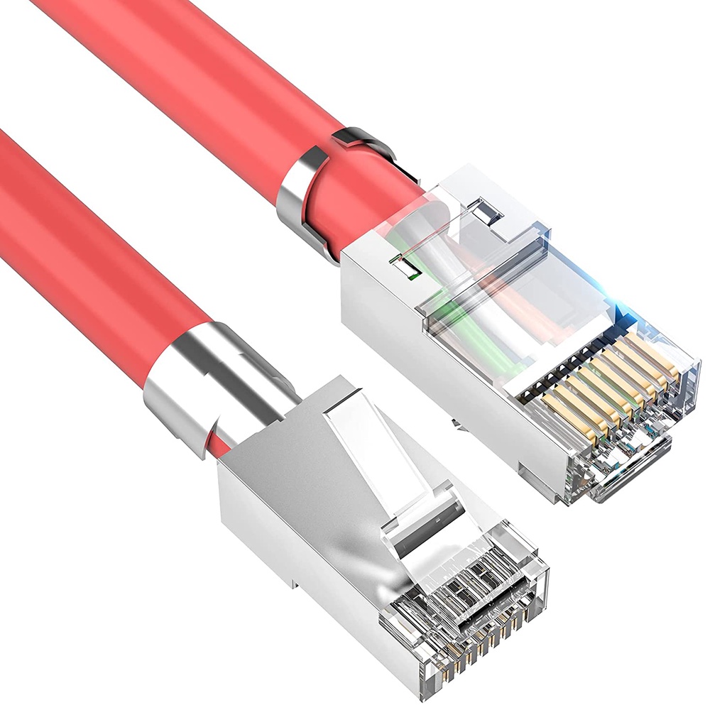 ZoeRax Shielded RJ45 Cat7 Cat6A Pass Through connectors - 3 Prong 8P8C ...