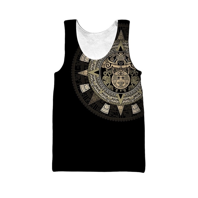 CLOOCL Mexican Aztec Warrior Tank Tops 3D Graphic Print Polyester ...