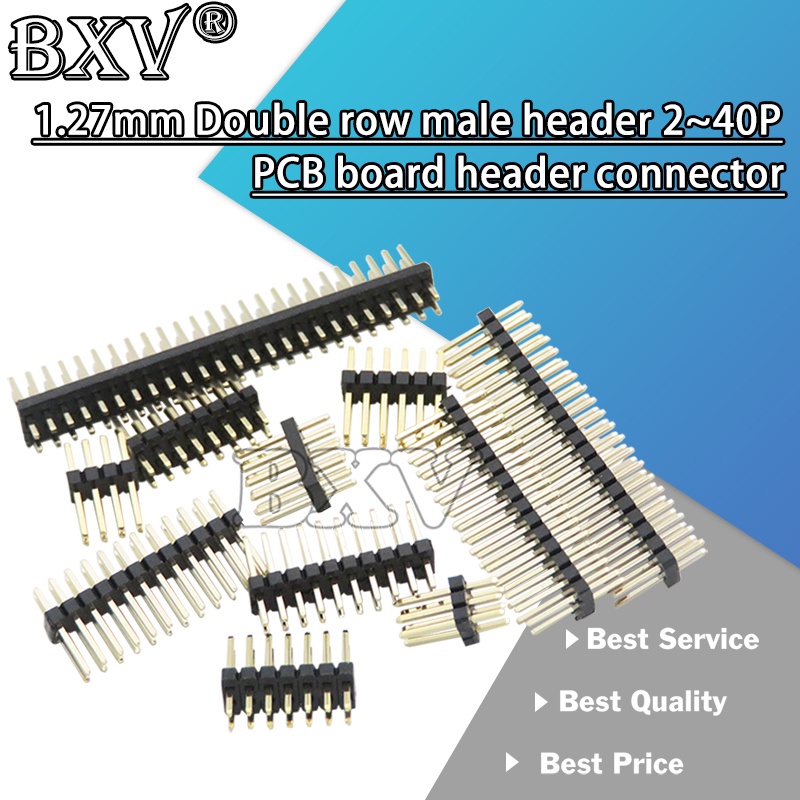 1.2MM 1.27 New Double Row Male 2~40P Breakaway PCB Board Pin Header ...