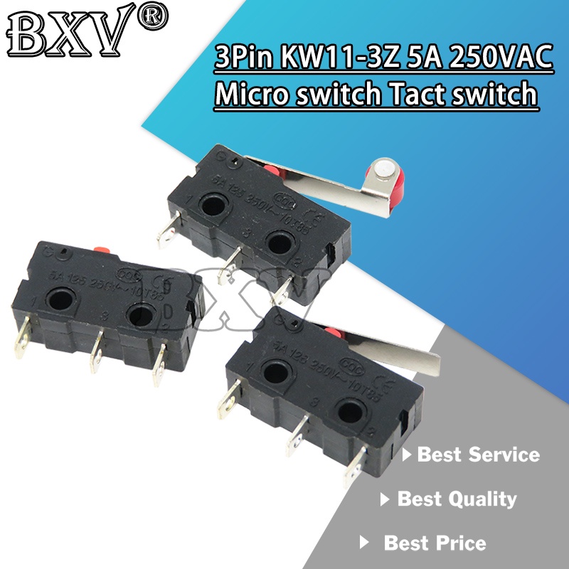10PCS Limit Switch 3Pin KW11-3Z High Quality And Life All 5A 250VAC Micro Switch Tact Switch Off ...