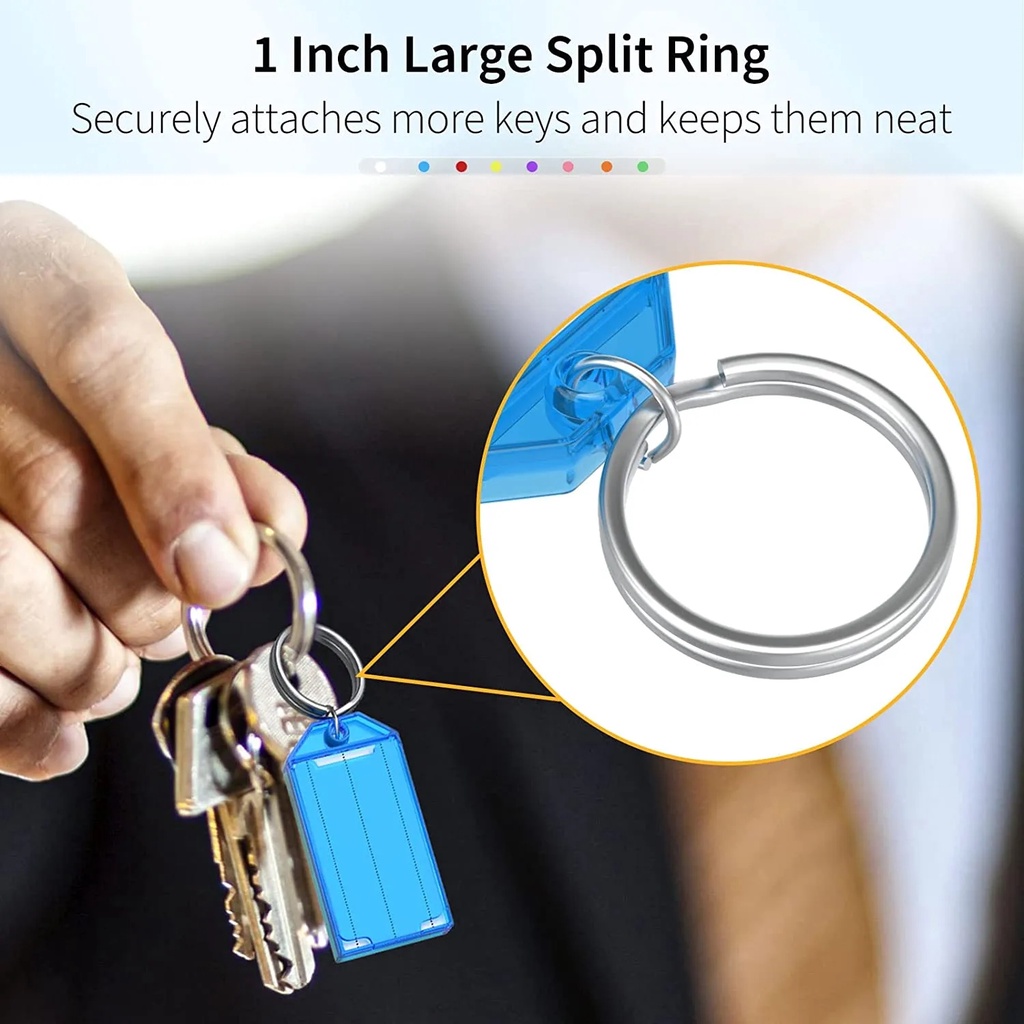 Colorful Plastic Label Keychain Writable Mark Number Plate ID Addres ...