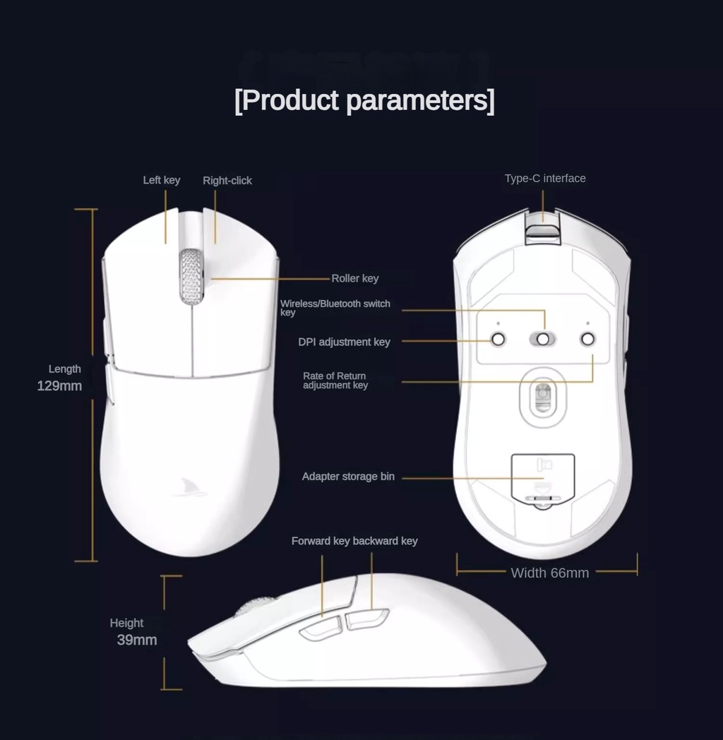 Darmoshark M3S-PRO Lightweight PAW3395 E-sports game three-mode wireless wired mouse | Shopee ...
