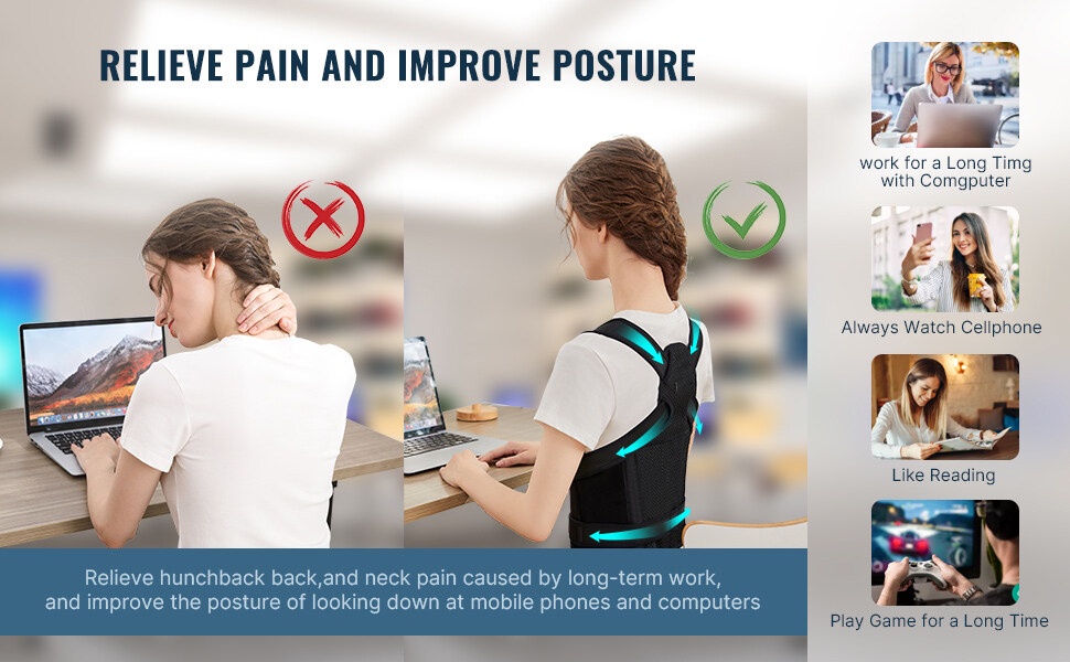 NEENCA Back Posture Corrector Back Support Belt Lumbar Spine Support ...