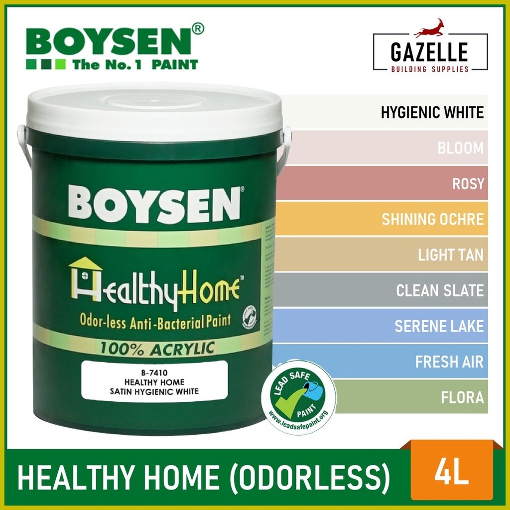 ⭐ Boysen Healthy Home Odorless and Anti-Bacterial Paint - 4L ( 10 ...